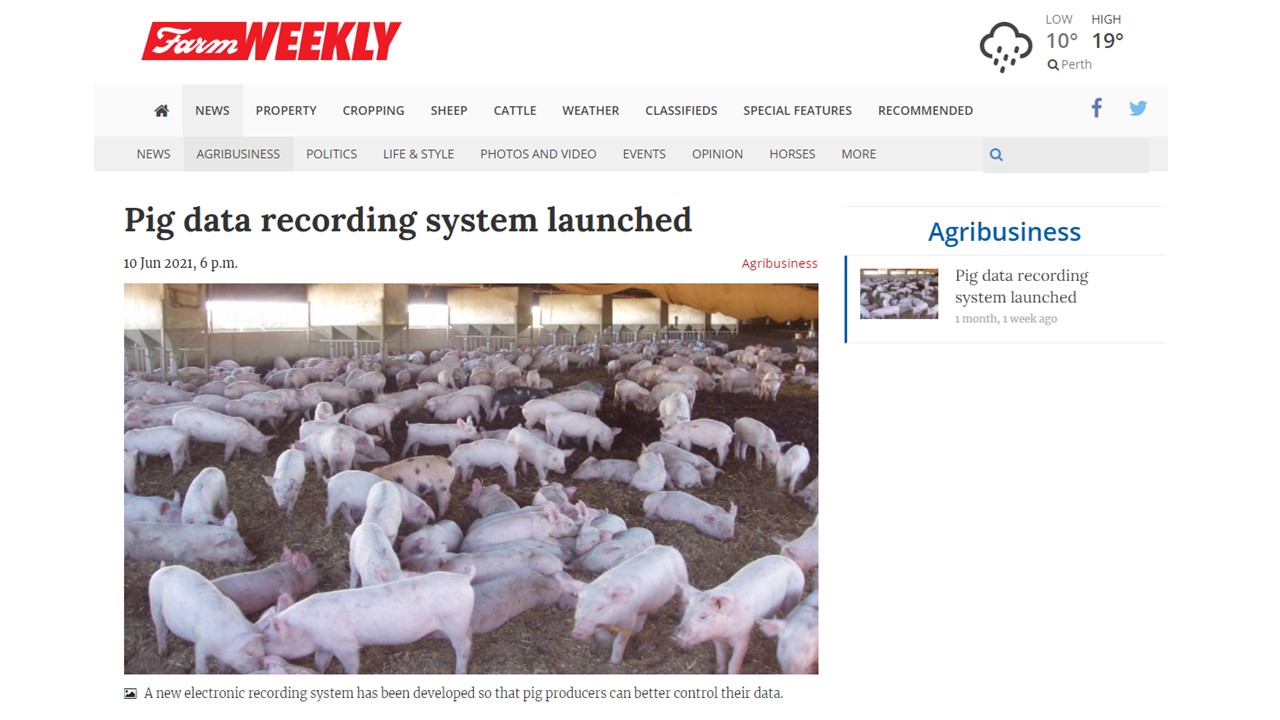 Pig data recording system launched - ProSwine